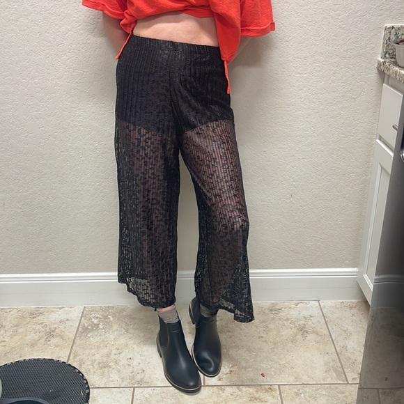 Zara | Pants & Jumpsuits | Zara Sheer Animal Print Cropped Pants | Poshmark